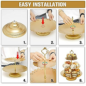 Gold Cake Stand Set Cupcake Holder for Dessert Cake Table Decor