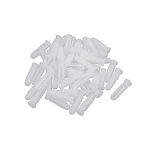 uxcell® 6mm x 25mm Plastic Expansion Nail Plugs Wall Anchor Screw White 50pcs