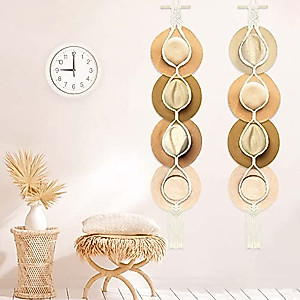 Msoesticc.dl 2Pcs Macrame Hat Hanger, Boho Hat Hangers for Wall, Decorative Bohemian Hand Weaving Hat Rack for Wide Brim Fedoras Caps - 78.74 Inches (4 Hats Style)