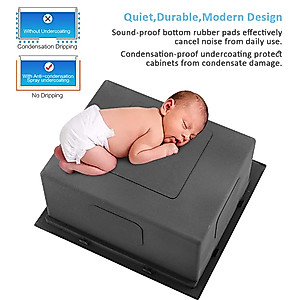 15 Inch Black Drop In Bar Sink Workstation-Bokaiya 15x15 Black Stainless Steel Topmount Bar Sink Outdoor Rv Sink 16 Gauge Single Bowl Wet Bar Sink with Cutting Board