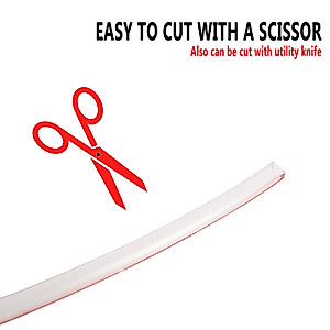 eatelle Vinyl Bulb Translucent Shower Door Seal for 1/4" (6mm) Gap with Pre-Applied 3M Tape, Adhesive Bathroom Seal Strip for 1/4" Thick Glass and UP(3/8, 1/2 Glass) 95 Inch Long