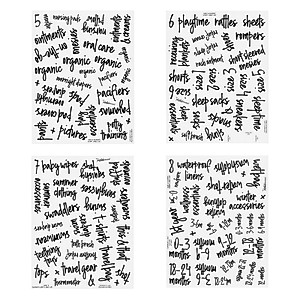 Talented Kitchen Baby & Nursery Labels – 232 Script Kids Bedroom Storage Labels for Dressers, Toys, Stuff, Closet, Changing Table Organization