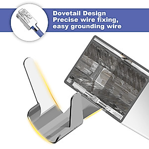 VCE RJ45 Connectors CAT7/CAT6A 30-Pack, Non-Pass-Thru Shielded Modular Plugs for Thick Cable, 3-Prong 50u Gold Plated Ethernet Ends with Strain Relief Boots - Blue