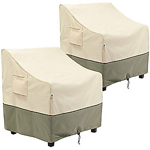 COSFLY Outdoor Furniture Patio Chair Covers Waterproof Clearance, Lounge Deep Seat Cover, Lawn Furnitures Covers Fits up to 31.5W x 33.5D x 36H inches(2 Pack)