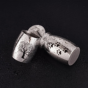Stainless Steel Cremation Urns, Urns for Human and Pets Ashes, Decorative Urns, Adult Funeral Urns, Small Keepsake, Mini Urns, Paw Print Urn - Silver