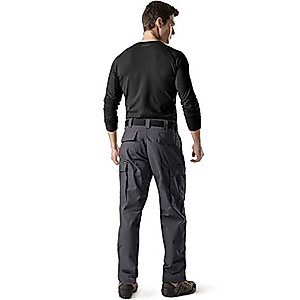 CQR Men's Tactical Combat Cargo Pants, Water Resistant Ripstop, Military Outdoor Hiking Work Apparel, Brigade Pants Charcoal, X-Large