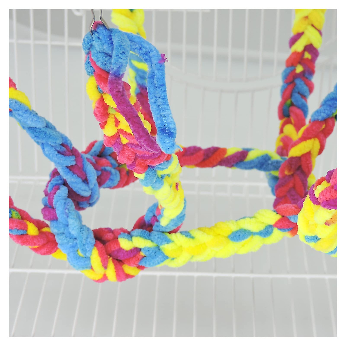 WishLotus Sugar Glider Toys, 3Pcs Multicolored Braided Ropes Small Animal Toys Colorful Climbing Rope for Parrot, Sugar Gliders, Hamster, Guinea Pig, Squirrel, Ferret, Squirrel (3pcs)