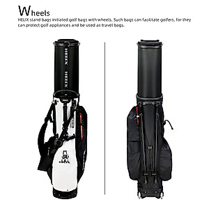 Helix Retractable 6 Golf Stand Bag with Wheels (Black)