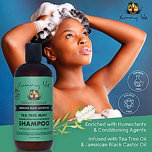 Sunny Isle Jamaican Black Castor Oil Tea Tree Mint Shampoo 12oz | Extreme Hydration & Detangling | Hair Growth & Itchy Scalp