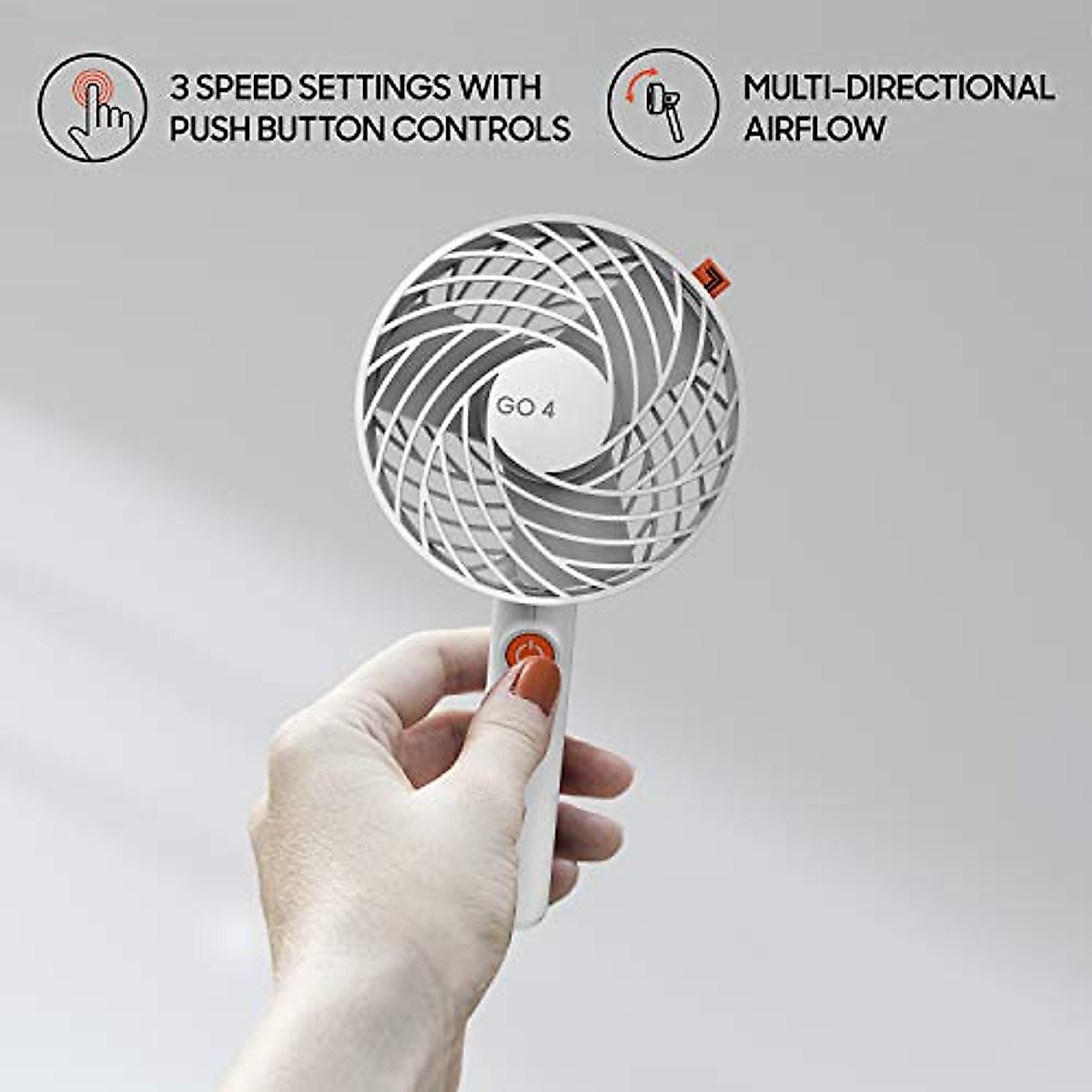 Sharper Image Rechargeable Handheld Personal Fan with 3 Speeds