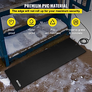 VEVOR, 2ft x Walkway, 120V Ice, PVC Heated 6ft Power Cord, Slip-Proof, Ideal Winter Outdoor Snow Mat, 2'' per Hour Melting Speed, Black