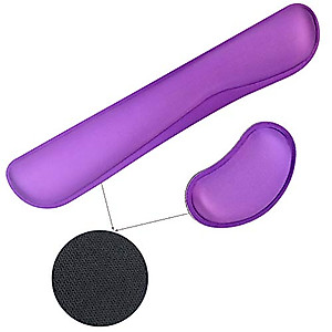 Poualss Memory Foam Set Keyboard and Mouse Wrist Pad Rest,Cushion Support for Office,Gaming,Computer,Laptop and Mac,Pain Relief& Easy Typing (Purple)