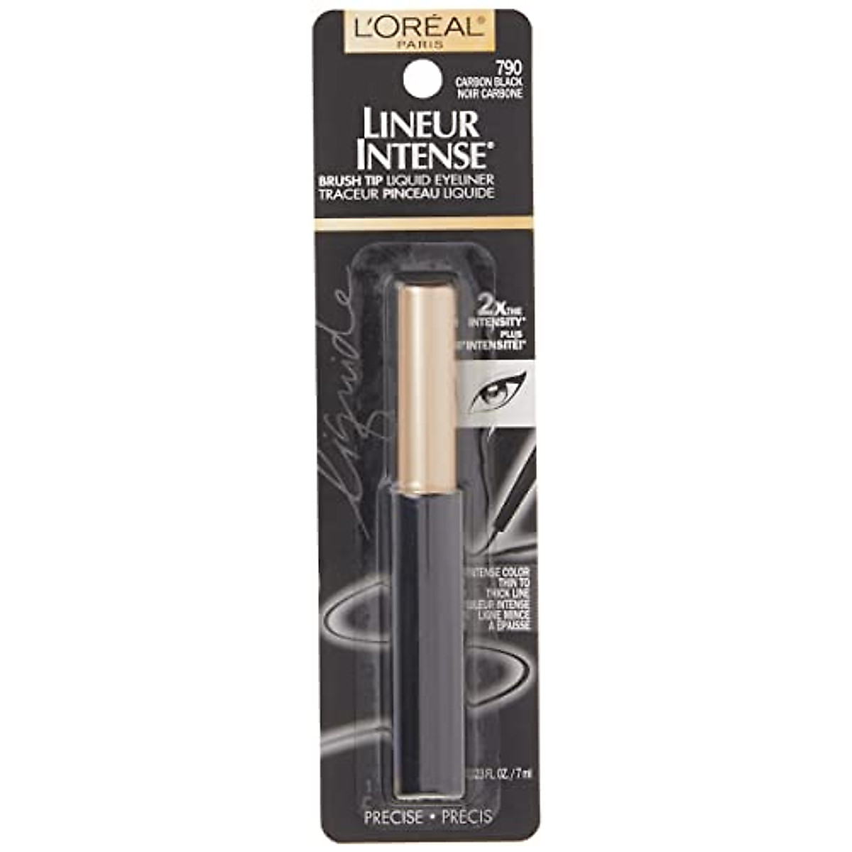 L'Oreal Paris Lineur Intense Brush Tip Liquid Eyeliner, Carbon Black, 0.24 fl; oz.