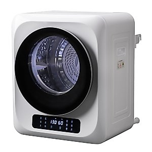 Compact Laundry Dryer,Portable Automatic Drying temperature system Dryer Machine,110v 850w for Small Spaces white