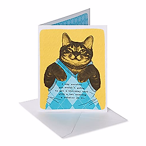 American Greetings Funny Birthday Card (Cat Wearing Argyle Sweater)