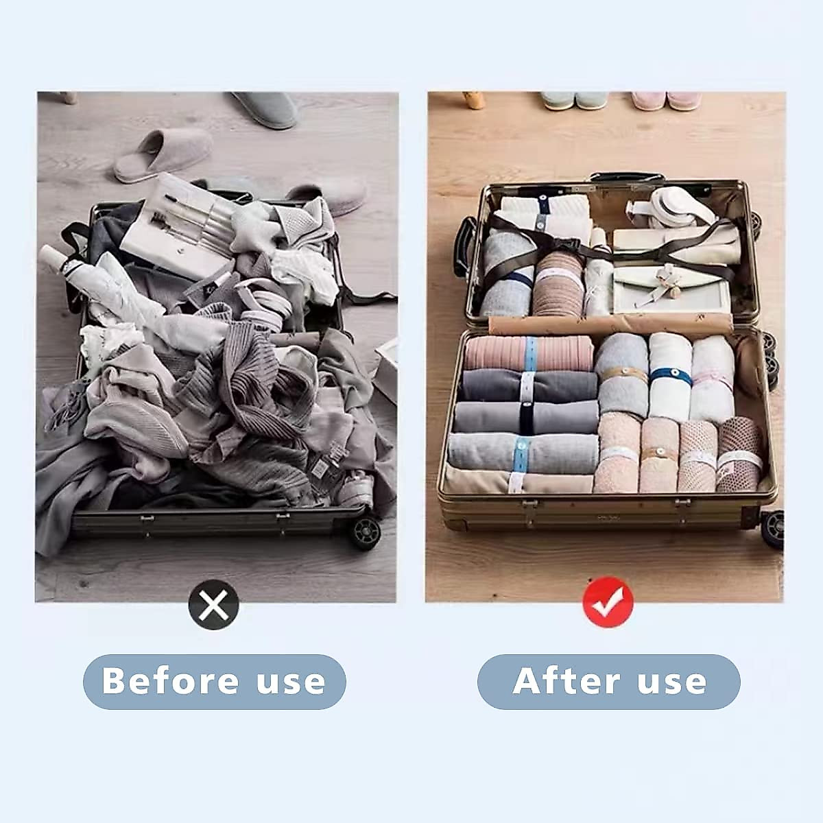 Tesrin Elastic Storage Portable Clothes Organization for Room Organizer and Clothes Storage with Towel Clips 24 Pcs