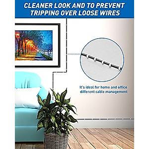 400pcs Cable Wire Clips Circle Cable Clips with Steel Nail 4、6、8、10mm Management RG6 RG59 CAT5 CAT6 RJ45 Electrical Ethernet Dish TV Speaker Cord Tie Holder Single,White Plastic,Coax,Coaxial Clamps