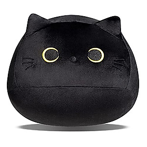Black Cat Plush Black Cat Pillow, Halloween Pillow Cat Plush Anime Plush Halloween Home Decoration (Black)