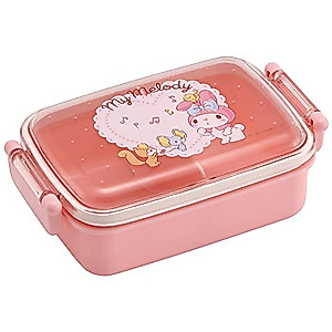 My Melody Bento Lunch Box (15oz) - Cute Lunch Carrier with Secure 2-Point Locking Lid - Authentic Japanese Design - Durable, Microwave and Dishwasher Safe - Music