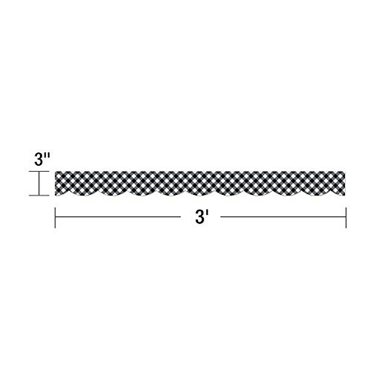 Schoolgirl Style Black and White Gingham Bulletin Board Borders, Woodland Whimsy Classroom Decorations, 39 Feet