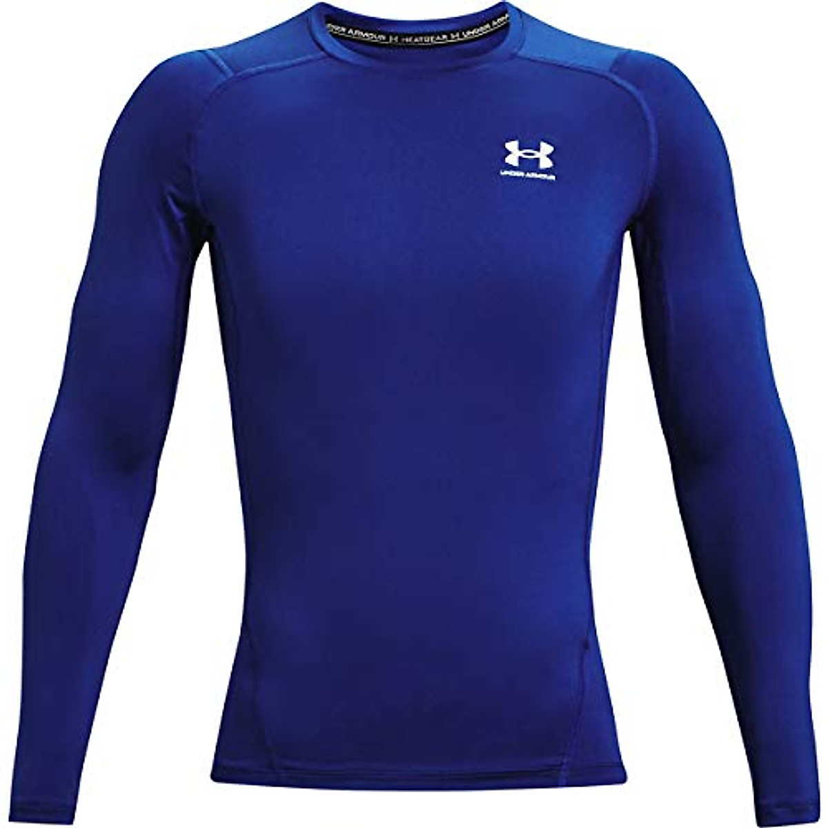 Under Armour Men's Armour HeatGear Compression Long-Sleeve T-Shirt , Royal Blue (400)/White, Large