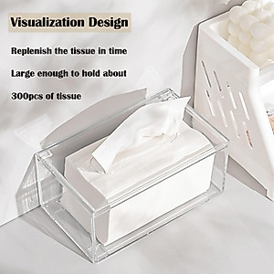 Acrylic Dryer Sheet Holder with Lid Minimalist Clear Dryer Sheets Dispenser Rectangular Tissue Box Cover for Laundry Room Bathroom Organization Storage Container