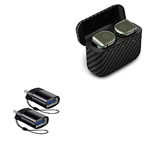 BoxWave Cable Compatible with Master & Dynamic MW08 Sport - USB-C to A PortChanger (2-Pack), USB Type-C OTG USB Portable Keychain - Slate Black