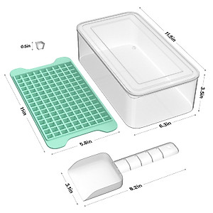 Mini Ice Cube Tray for Freezer: FDDBI Small Ice Trays for Freezer with Bin - 135×4PCS Easy Release Nugget Ice Tray - Crushed Ice Tray with Container