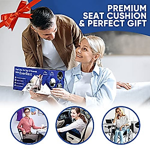 EVERREST Seat Cushion for Office Chair Plus Size - Firm Extra Wide Large Memory Foam Pillow for Tailbone, Coccyx, Sciatica, Back Pain Relief – Thick Pad for Long Hours Sitting, Gaming