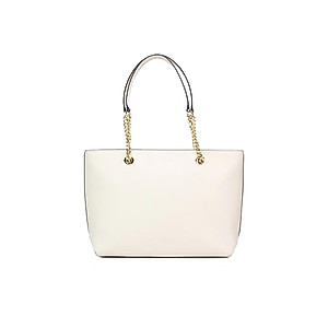 Michael Kors Jet Set Medium Front Pocket Chain Top Zip Tote (Light Cream)