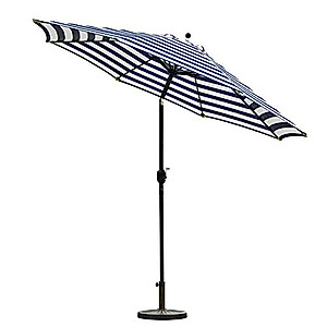Sunnyglade 9' Patio Umbrella Outdoor Table Umbrella with 8 Sturdy Ribs (Blue and White)