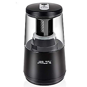 JARLINK Electric Pencil Sharpener, Classroom Pencil Sharpeners, Auto Stop for 6-8mm No.2/Colored Pencils, Electric Pencil Sharpener Plug in/USB/Battery Operated in School/Office/Home (Black)