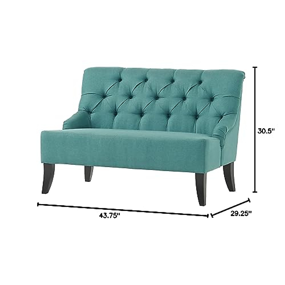 Christopher Knight Home Nicole Fabric Settee, Dark Teal