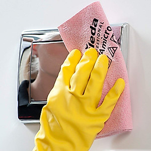 Vileda Professional | PVA Microfiber Cloth Red | All Purpose Cleaning Shammy | Synthetic Chamois Towel | Smooth & Absorbent Materials | 5 Pack