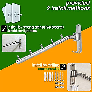 MaiHongda Folding Wall Mounted Clothes Hanger Closet Rod Clothing Holder Drying Racks for Laundry Room 2 Pack