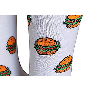 Gears Out Hamburger Socks - Weird Socks for Men and Women Grilling Fun BBQ Gifts Unisex Funny Burger Socks Teens Outdoor Grill Ideas Stocking Stuffers for Dads Meat