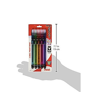 Pentel R.S.V.P. Razzle-Dazzle Ballpoint Pen, Medium Line, Black Ink, 5 Pack (BK91RDBP5M)