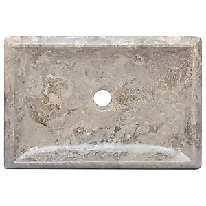 Sink Gray 19.7"x13.8"x3.9" Marble,Modern Marble Countertop Sink: A Stylish and Durable Addition to Your Bathroom Bath Fixtures，Bathroom Sinks