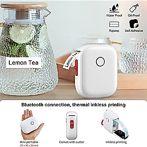 Label Maker-Portable Mini Sticker Marker Machine with Tape-Marklife P12 Bluetooth Embossing Labeler Printer for Labeling for Labelmaker Labeller Organization Lable Print (White)