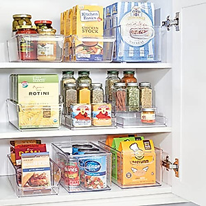 iDesign Recycled Plastic 3-Tier Stadium Spice Rack Organizer for Kitchen, Fridge, Freezer, Pantry and Cabinet Organization, The Linus Collection – 6.25" x 4" x 1.25", Clear