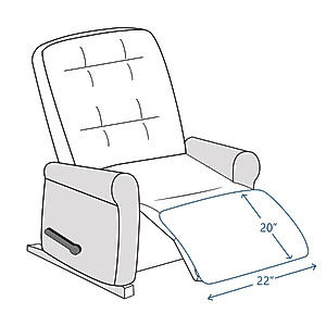 STONECREST Heated Recliner Chair Cover for Footrest (White Sherpa/Back Beige, 20x23)