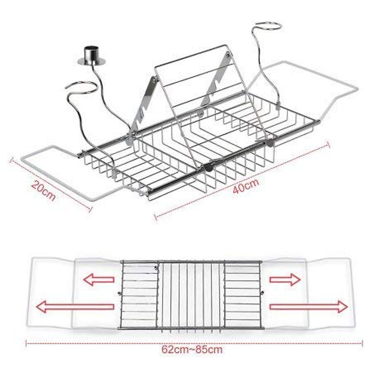 Bath Tray,Bathtub Caddy Tray For Luxury Bath European Bathtub Caddy And Tray Expandable Bath Tray ,Bathtub Caddy Tray For Luxury Bath With Extending Sides Wine Glass Holders And