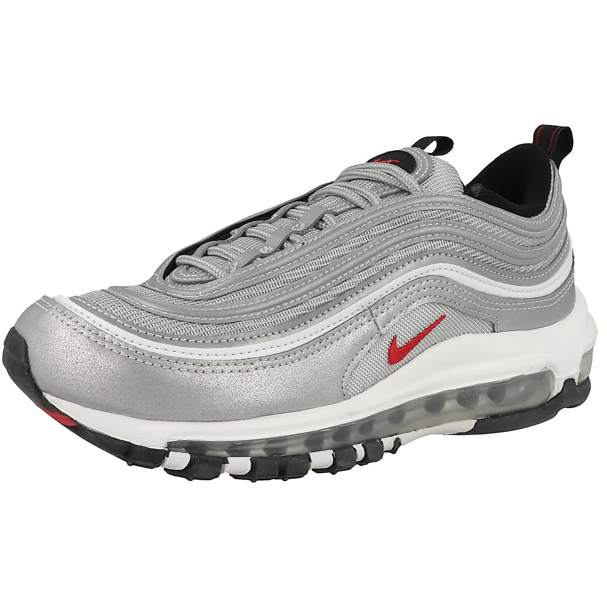 Nike Women's Sneaker, Silver Metallic University Red White Black, 9