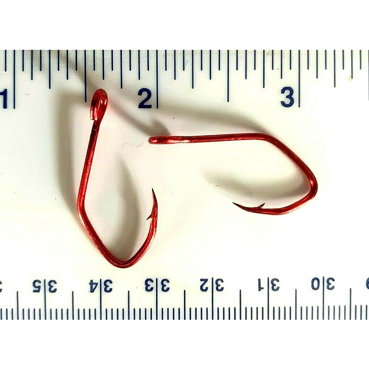 100 Gerry's Tackle 2X Strength Red Chrome Sickle Open Eye Siwash Fish Hooks Size 1