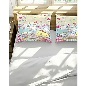 EIANLAI 3 Piece Anime Bedding Set 3D Printed Cartoon Soft Duvet Cover Set for Bedroom (1 Duvet Cover & 2 Pillowcases)-Full