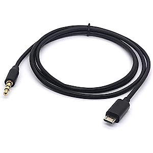 PIIHUSW Micro USB to 3.5mm Cable - Gold Plated 3 Pole 3.5mm Male to Micro B Male Car Aux Audio Extension Cord