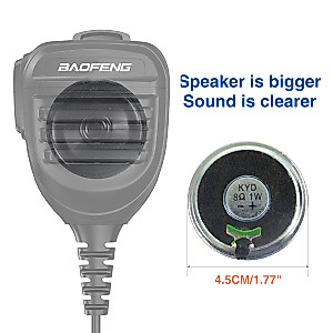 BaoFeng Microphone Walkie Talkie Speaker Mic Remote K Head Police Shoulder Mic for Baofeng BF-F8HP UV-5R 5RM UV-21R K5PLUS GM-15 Pro UV-5G Plus GM-5RH UV-17R TIDRADIO TD-H3 TD-H8 Quansheng UV-K5