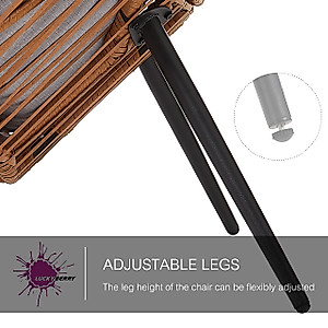 LUCKYBERRY Patio Outdoor & Indoor Egg Chair PE Rope Open Weave Egg Chair with Stand Lounge Chair for Front Porch, Backyard, Living Room, Bedroom,Beige