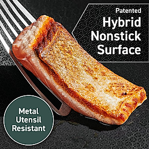 HexClad Hybrid Nonstick 5.5 Qt Deep Sauté Pan and Lid, Dishwasher and Oven-Safe, Compatible with All Cooktops