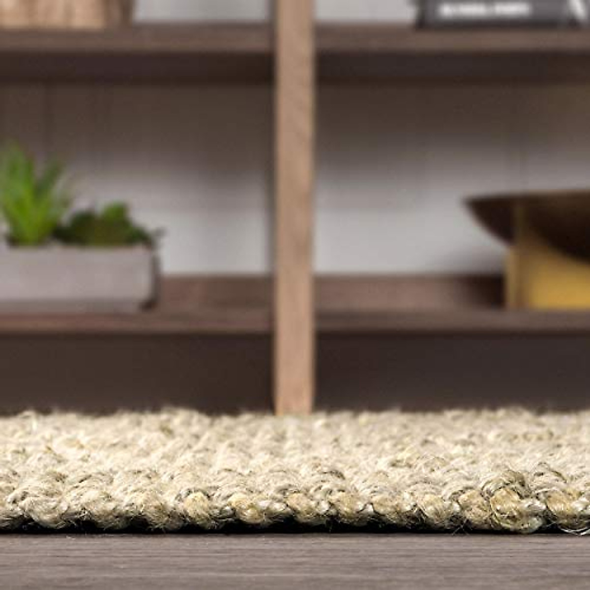 JONATHAN Y NFR103A-8 Hiro Hand Woven Chunky Jute Indoor Area -Rug Bohemian Farmhouse Easy -Cleaning Bedroom Kitchen Living Room Non Shedding, 8 X 10, Ivory